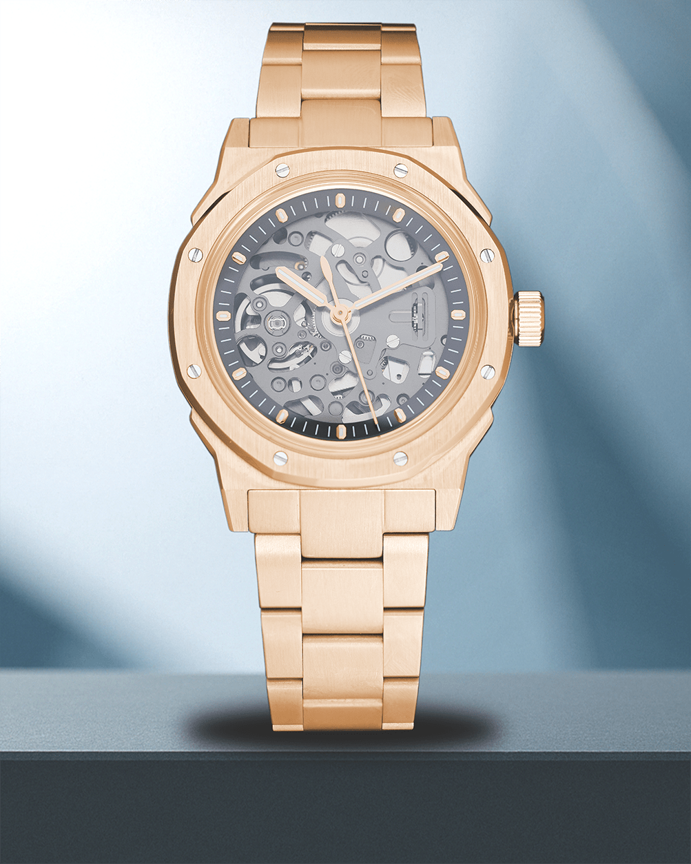 Full Rose Gold Seiko Mod Watch – NH72 Skeleton | Petrichor 37mm – Nomods